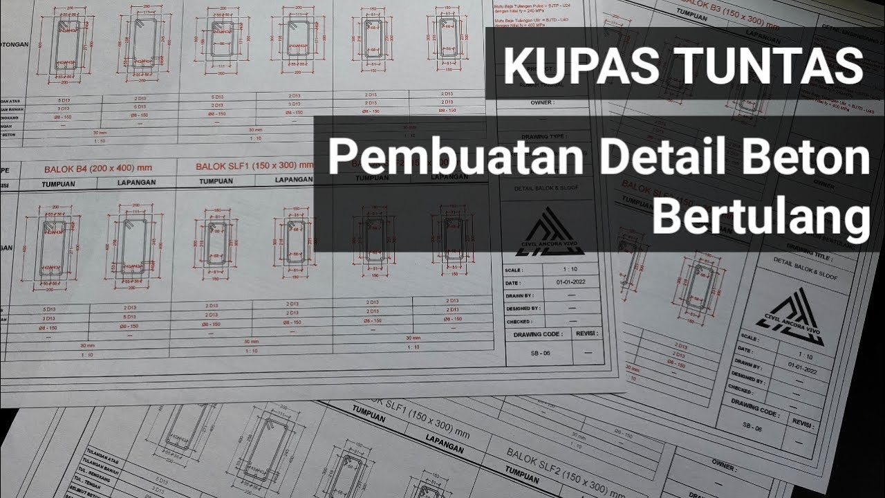 Tutorial Cara Membuat Gambar Detail Tulangan Beton-Bertulang - YouTube