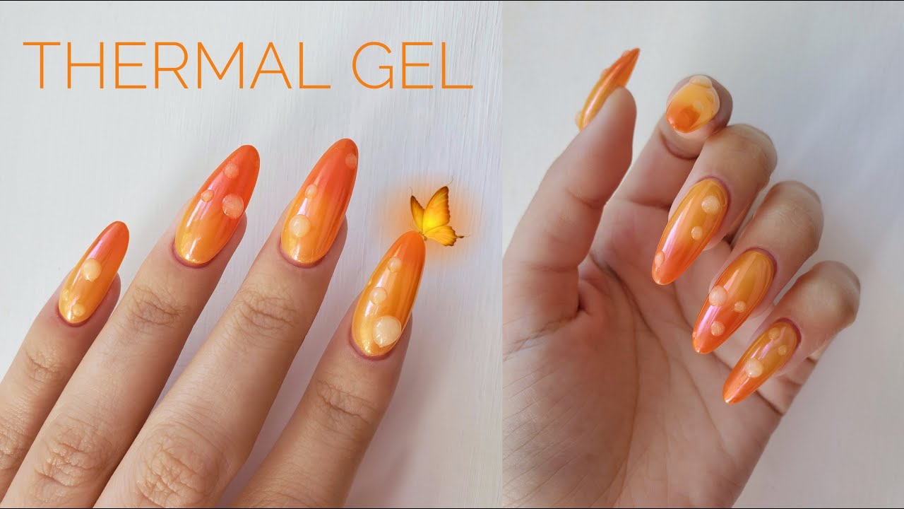 THERMAL GEL//Summer nails☀️🌅gel nail modeling - YouTube