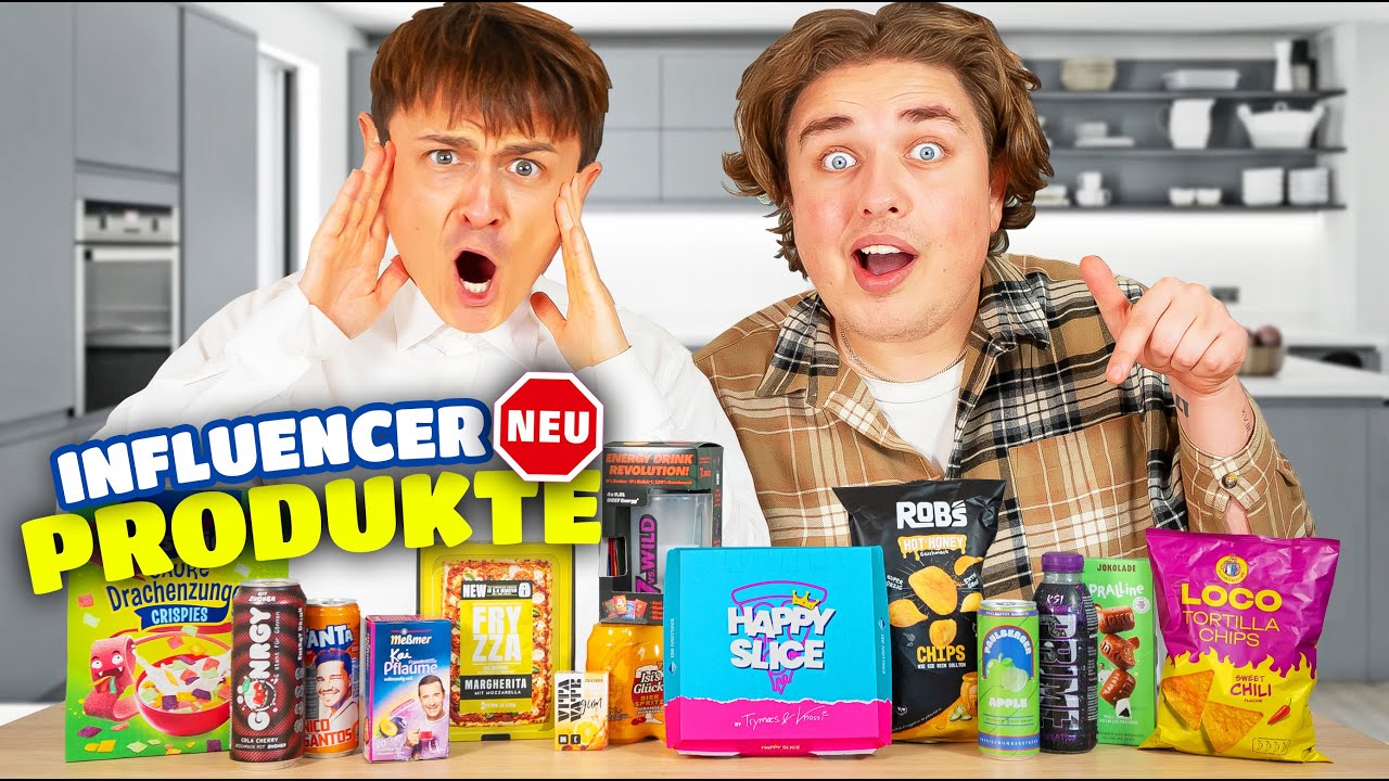 Wir ESSEN alle neuen INFLUENCER Produkte 🍕🧃 mit Smiley - YouTube