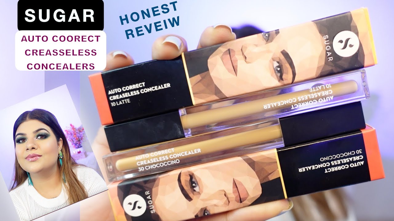 *NEW* SUGAR Auto Correct Creaseless Concealer || Reveiw,Demo,Shades ...