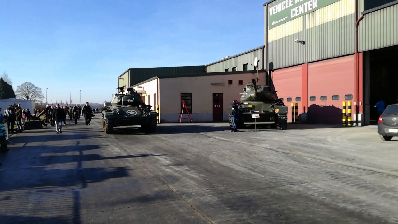 Chaffee tank driving on the belgium military base in bastogne - YouTube