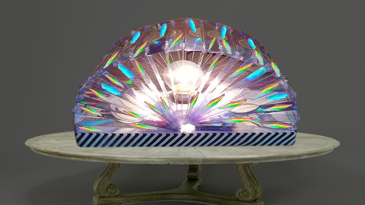 How to Make a Homemade Night Lamp with Recycled CD Disc | Make ...