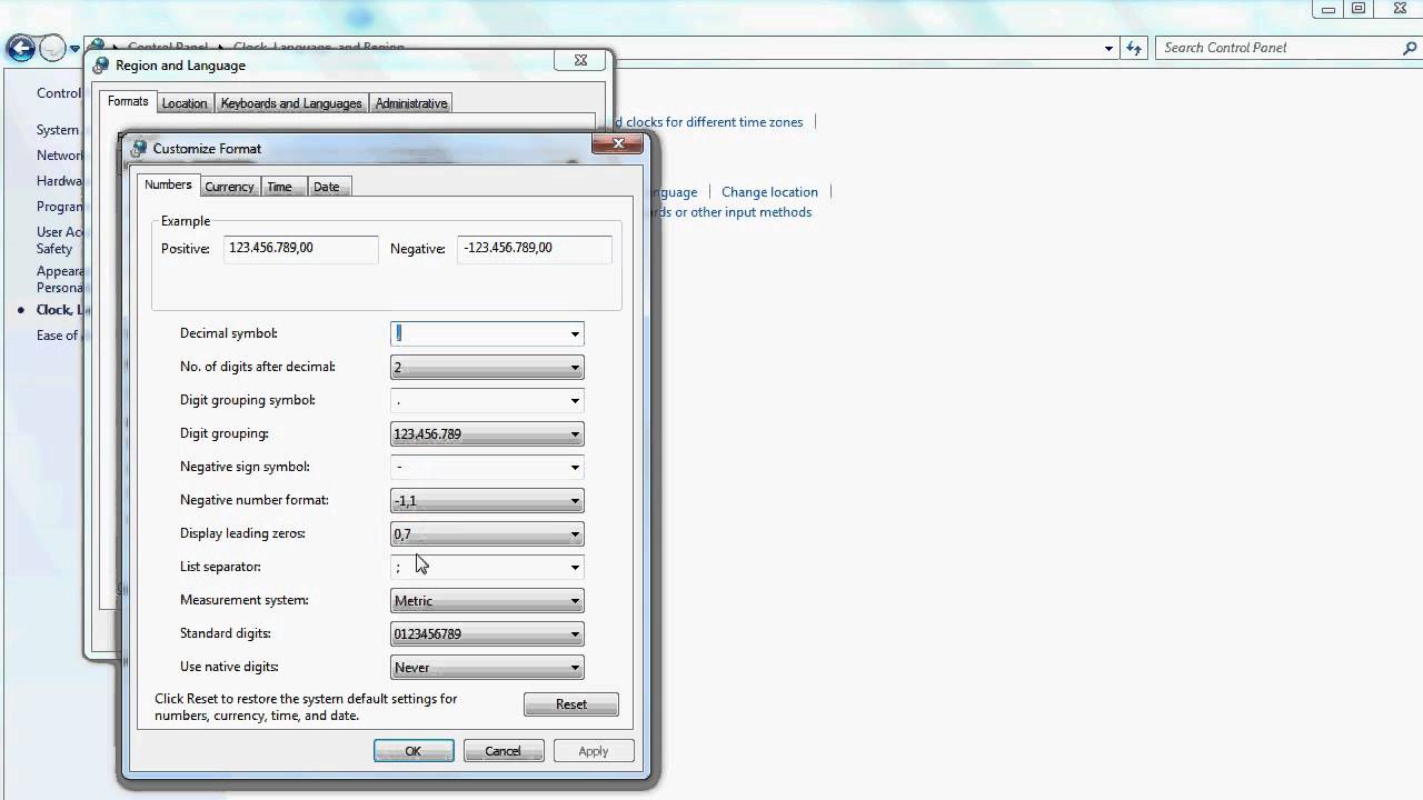 Excel 2007 tutorial |Regional setting pada windows 7 - YouTube