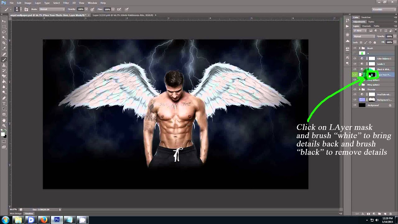 Make your Photo Angel Wallpaper Photoshop Action - YouTube