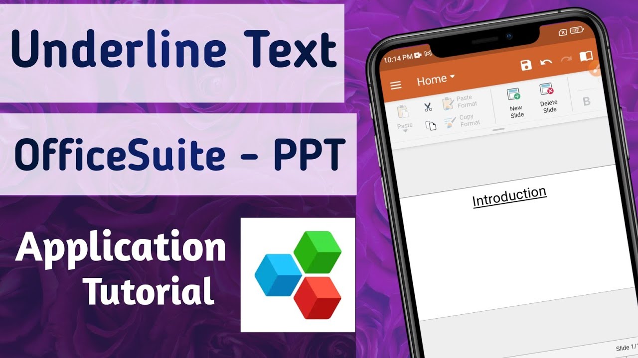 How to Underline Text in PPT Presentation File in OfficeSuite App - YouTube