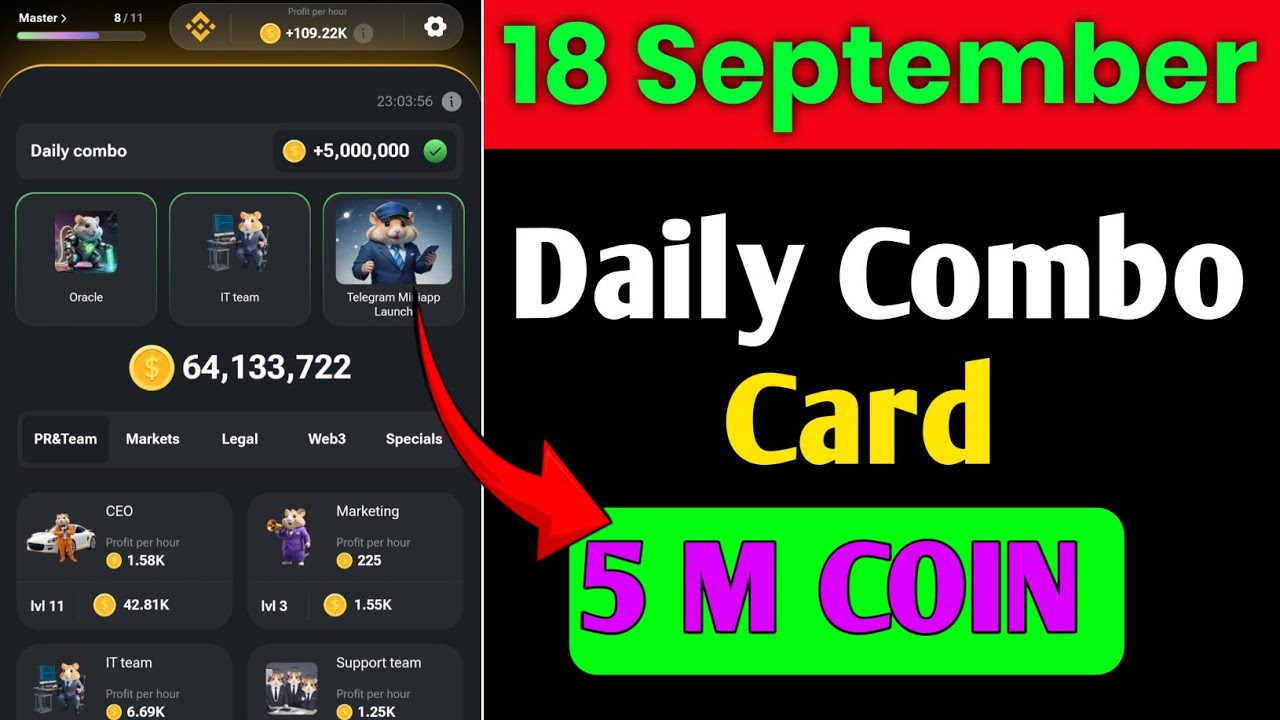 18 September 2024 daily combo Hamster Kombat | 18 September daily combo ...