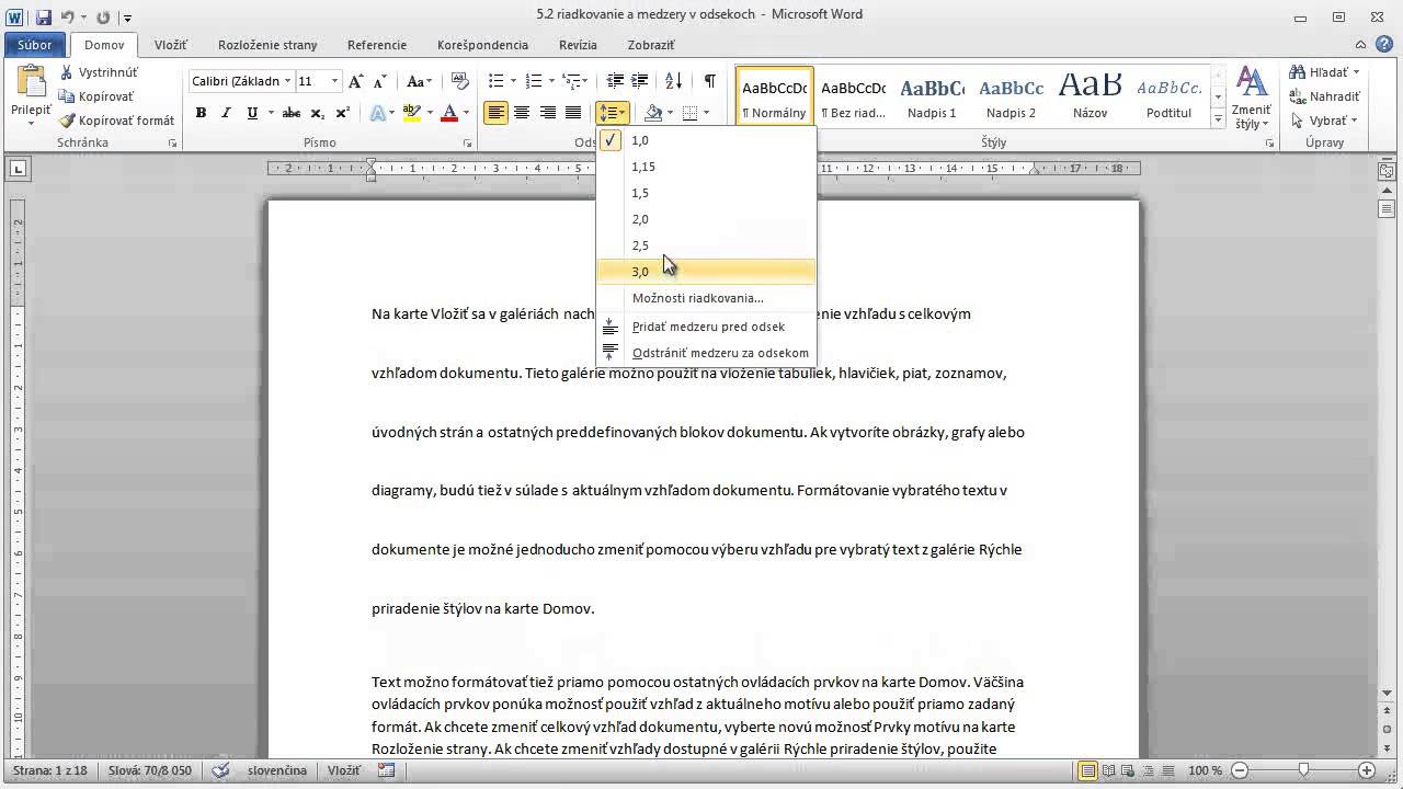 5 2 Riadkovanie a Medzery v Odsekoch - YouTube