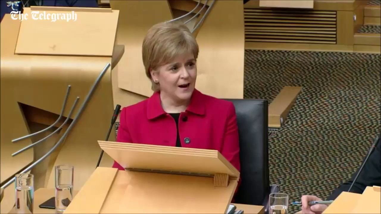 Ruth Davidson tells Nicola Sturgeon to sit down - YouTube