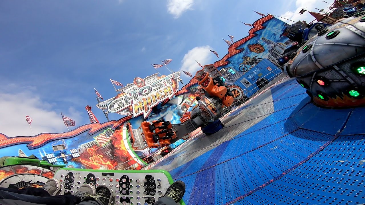 HUSS Booster Ghostrider (Löffelhardt) Düsseldorf Rheinkirmes 2019 POV ...