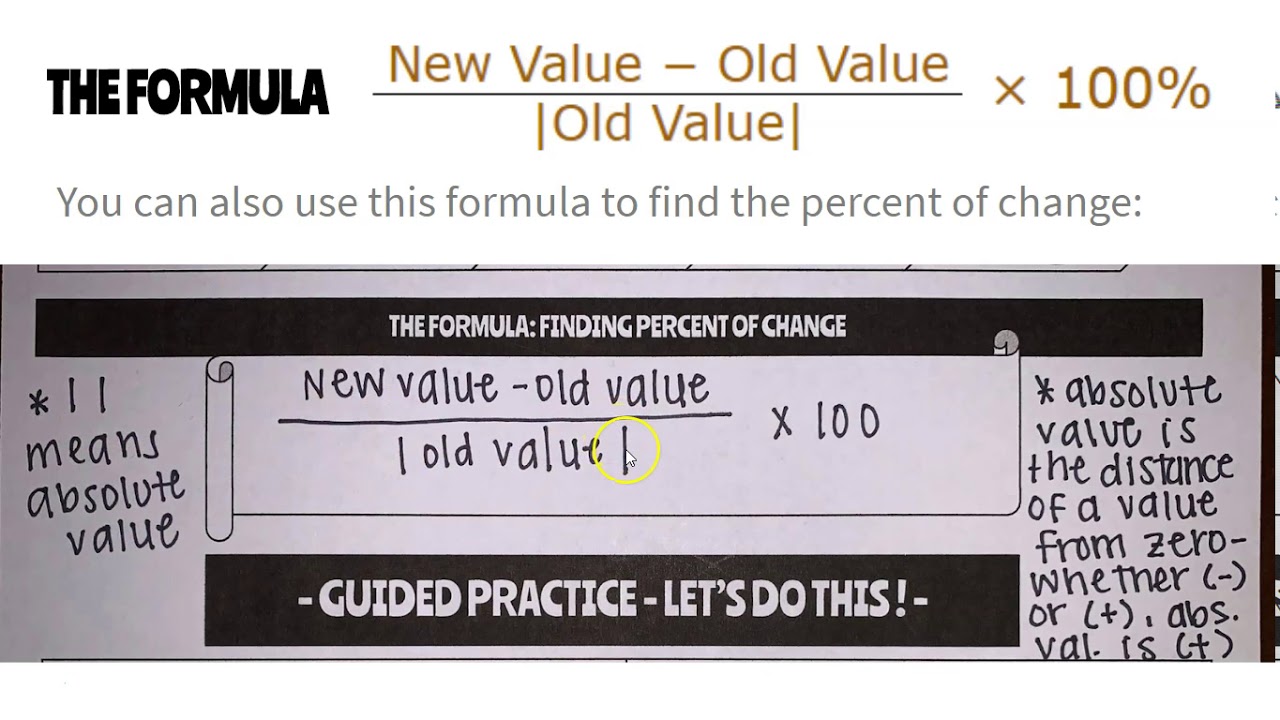 Percent Change Notes & Guided Practice - YouTube