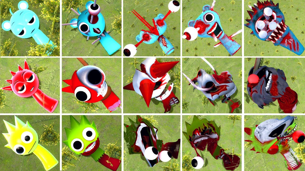 Sky Blue, Raddy, Yellow – The SPRUNKI Family Faces Off in Garry's Mod ...