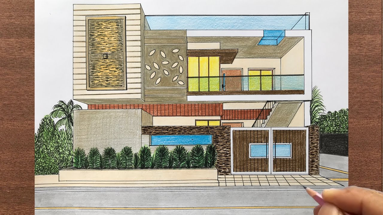 How to Draw a House in 1-Point Perspective - YouTube