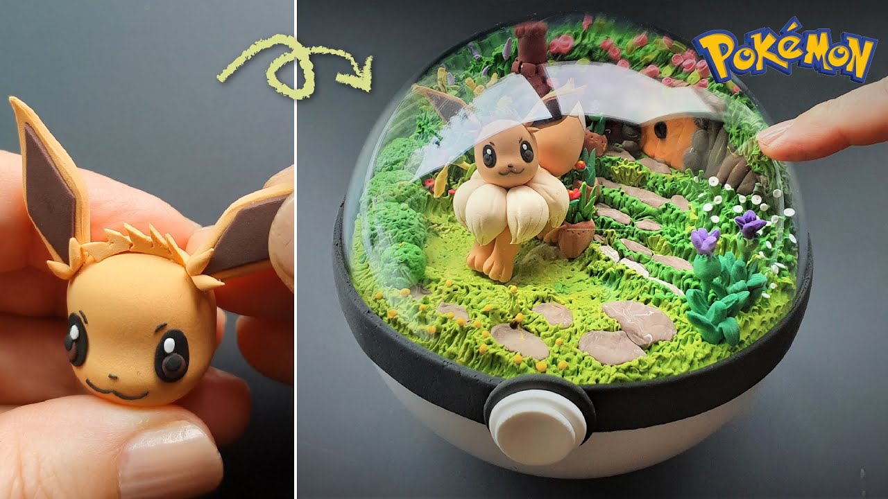 Pokémon Clay Art - Making Eevee Poké Ball | Oddly Satisfying 🌹 - YouTube