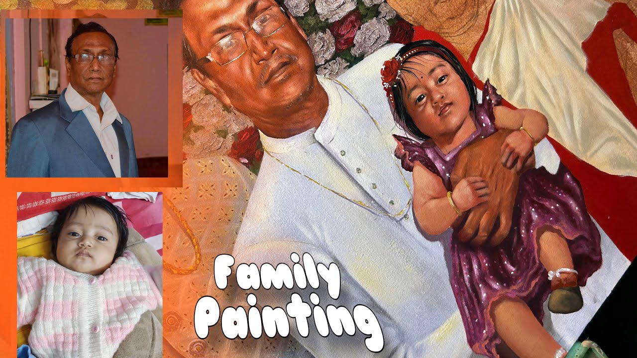 Commission work | family painting from single photo | surajit art work ...