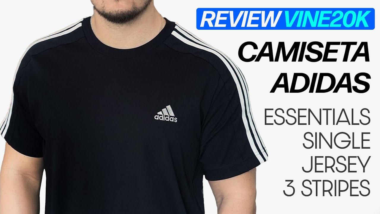CAMISETA ESSENTIALS SINGLE JERSEY 3 STRIPES DA ADIDAS, PRETA, TAMANHO G ...