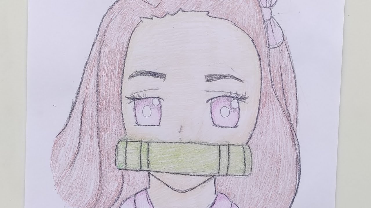 How to draw Nezuko - step by step || Easy anime sketch drawing for ...