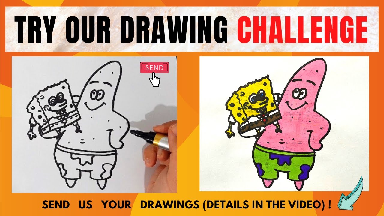 SpongeBob & Patrick Darwing Challenge | SpongeBob SquarePants Drawing ...