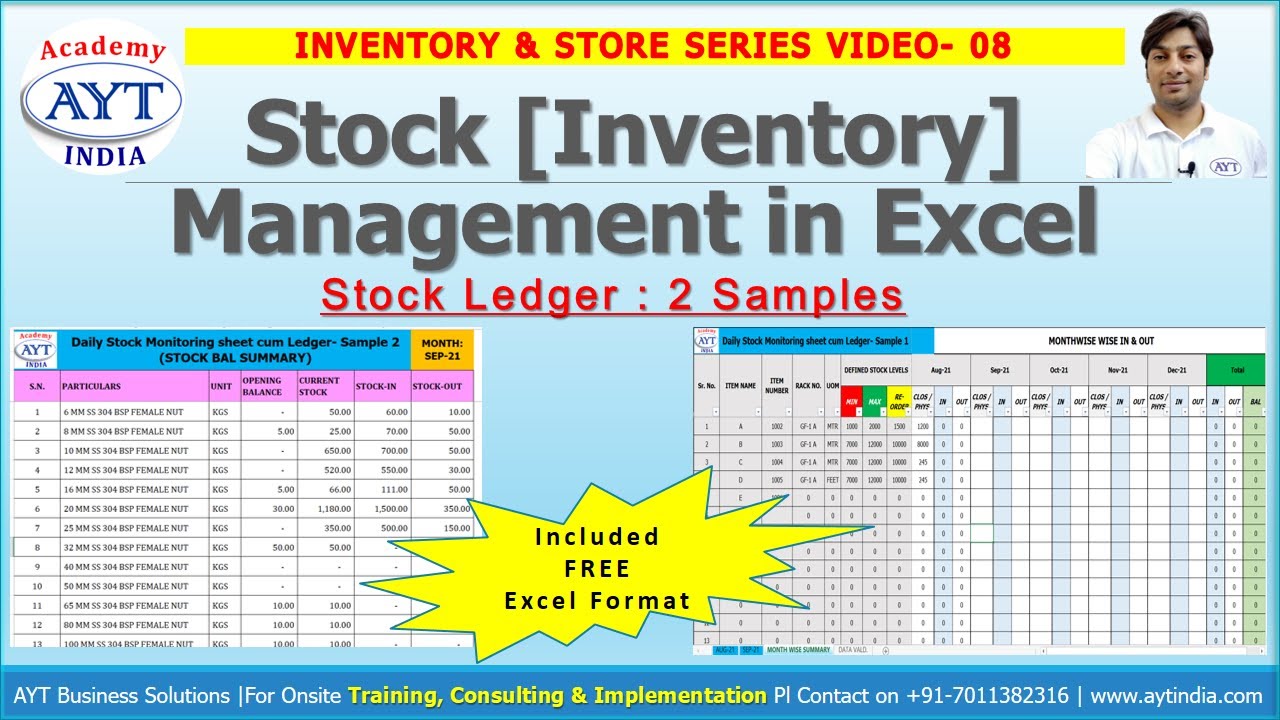 Stock / Inventory Management in Excel Sheet - Stock Sheet in Excel ...
