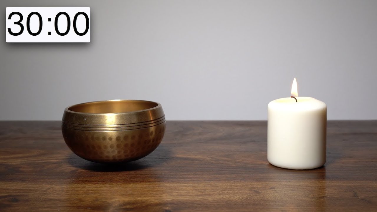 Meditation Timer 30 Minutes Tibetan bowl and a Candle - YouTube