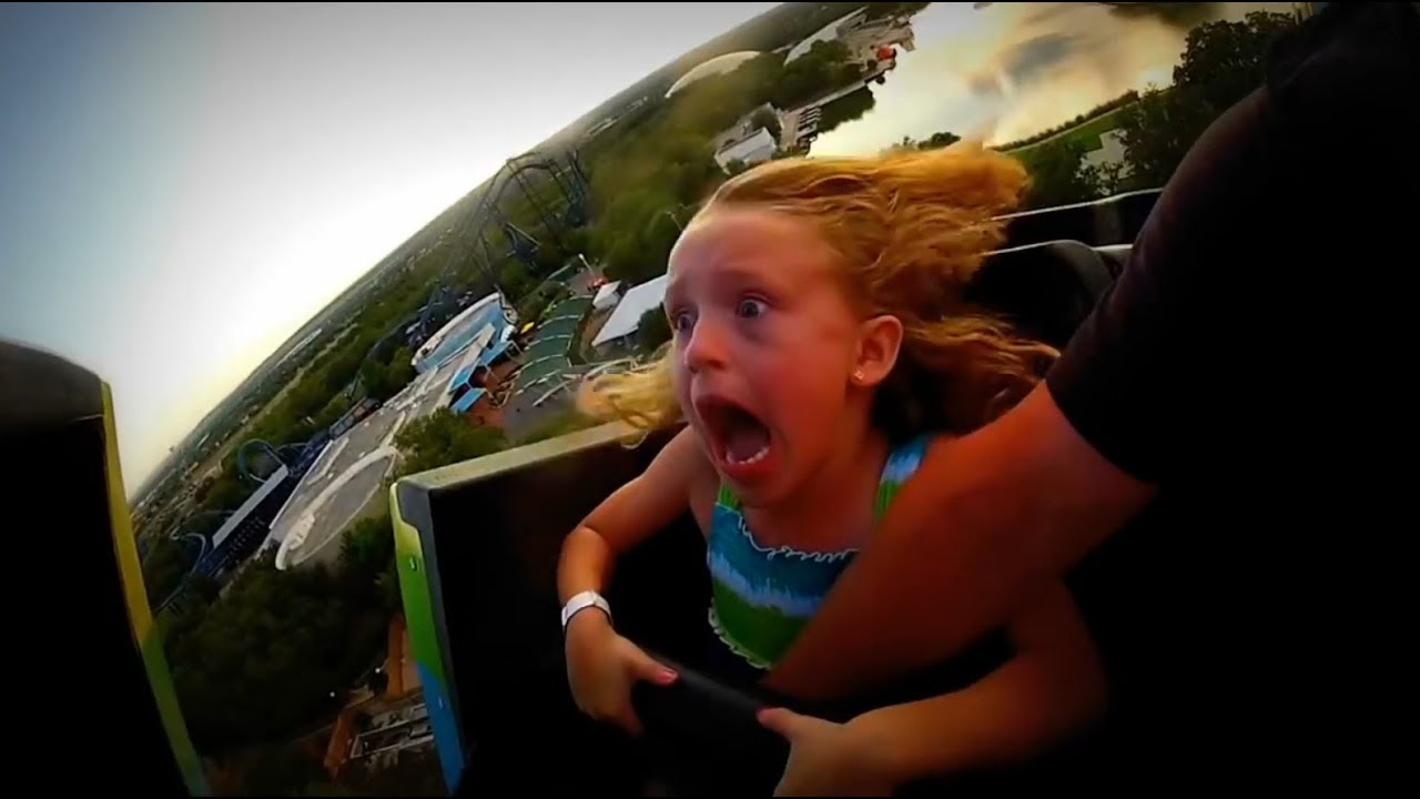 NEW Funny Kids On Roller Coasters! Hilarious Reactions!! - YouTube