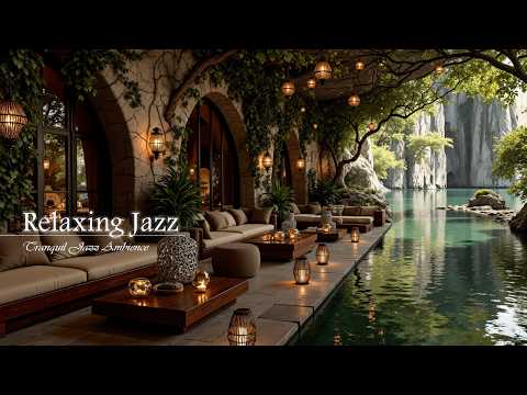 Relaxing Jazz at Tranquil Lakeside Cafe | Tranquil Lakeside Ambience & Soothing Jazz for Work, Relax