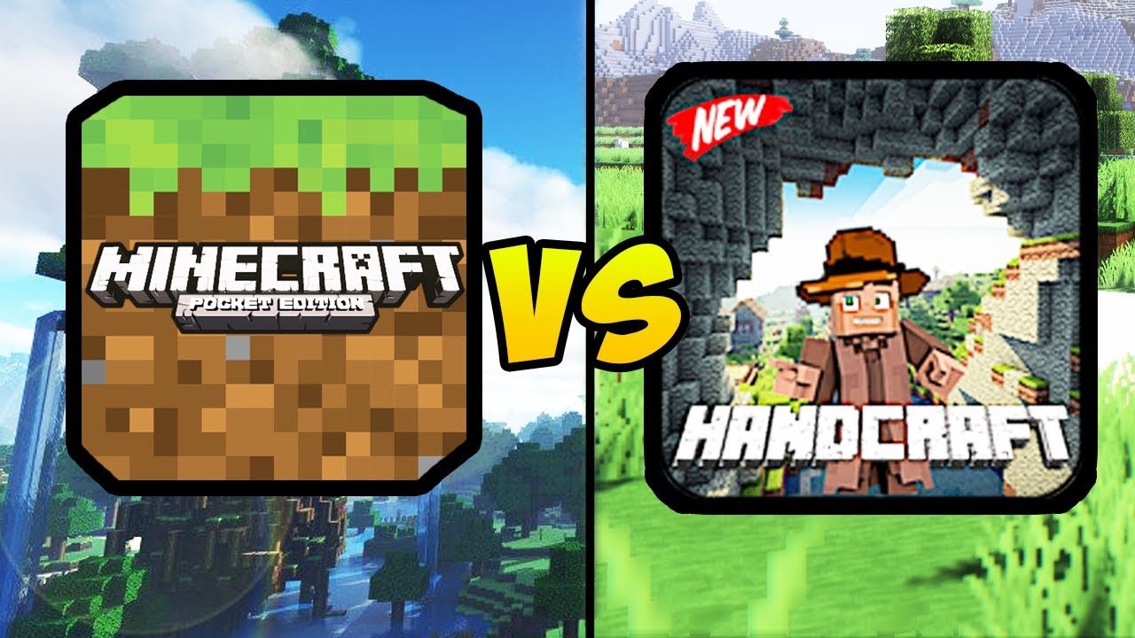 "MINECRAFT POCKET EDITION VS HAND CRAFT" (Minecraft Vs, HandCraft ...