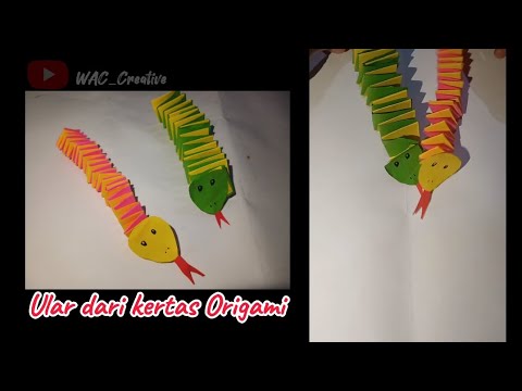 Cara membuat ular dari kertas origami || moving paper toys|paper crafts ...