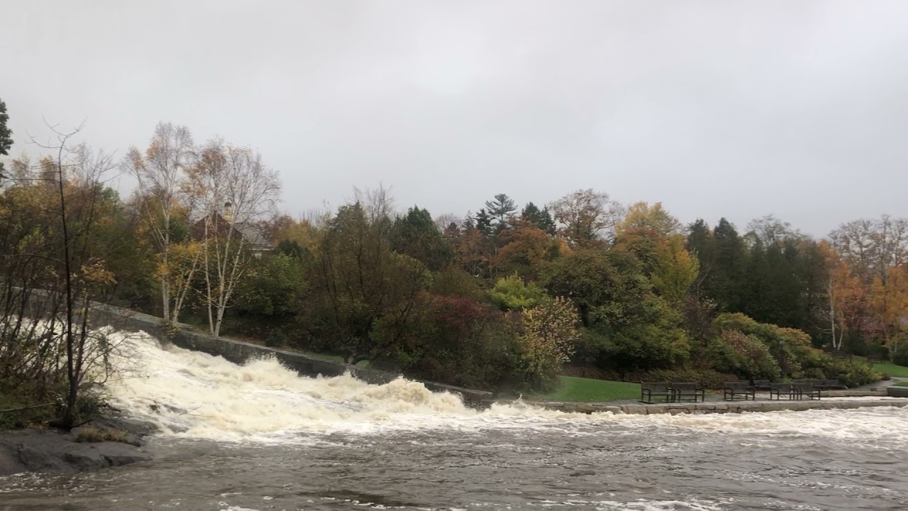 Camden Harbor, Megunticook River, Oct. 31, 2021 storm - YouTube