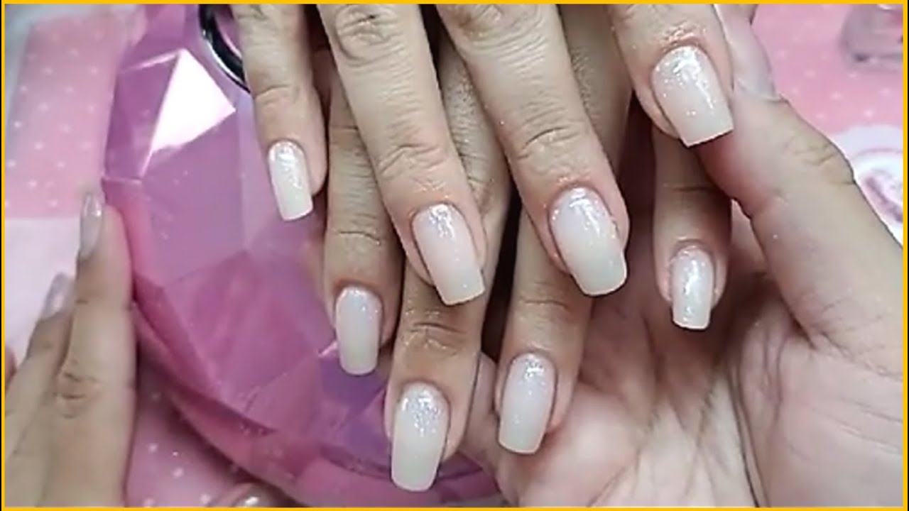 Make a simple 123go dazzling beige short nail - Max Estrada - YouTube