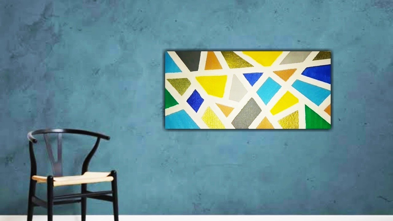 Easy Abstract Tape Painting-Wall Decore-DIY Home Decore-Easy to make ...