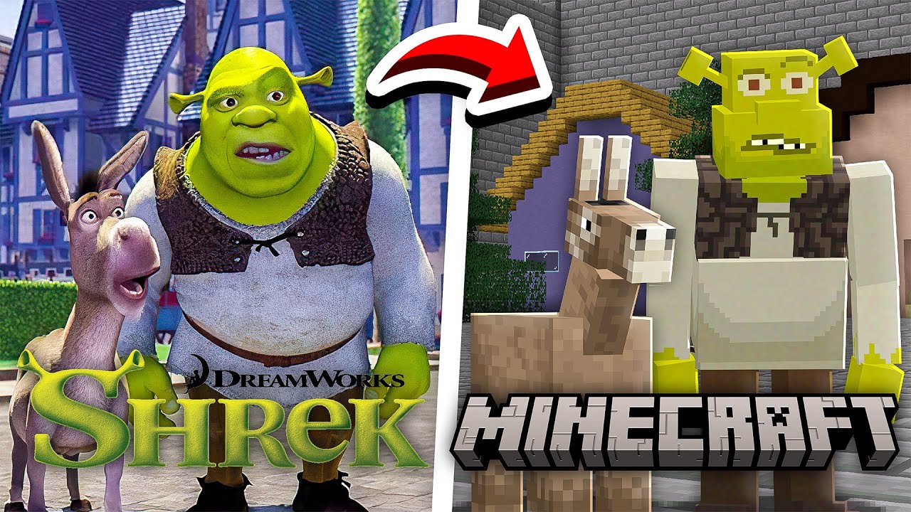 RECRIEI as CENAS de SHREK no MINECRAFT! (FILME) - YouTube