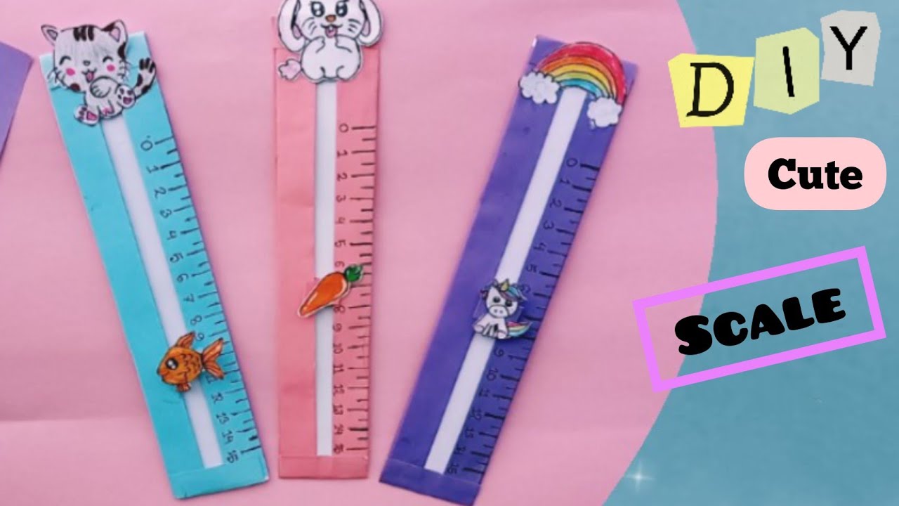 How to make cute paper scale/diy paper scale/Origami paper craft idea ...