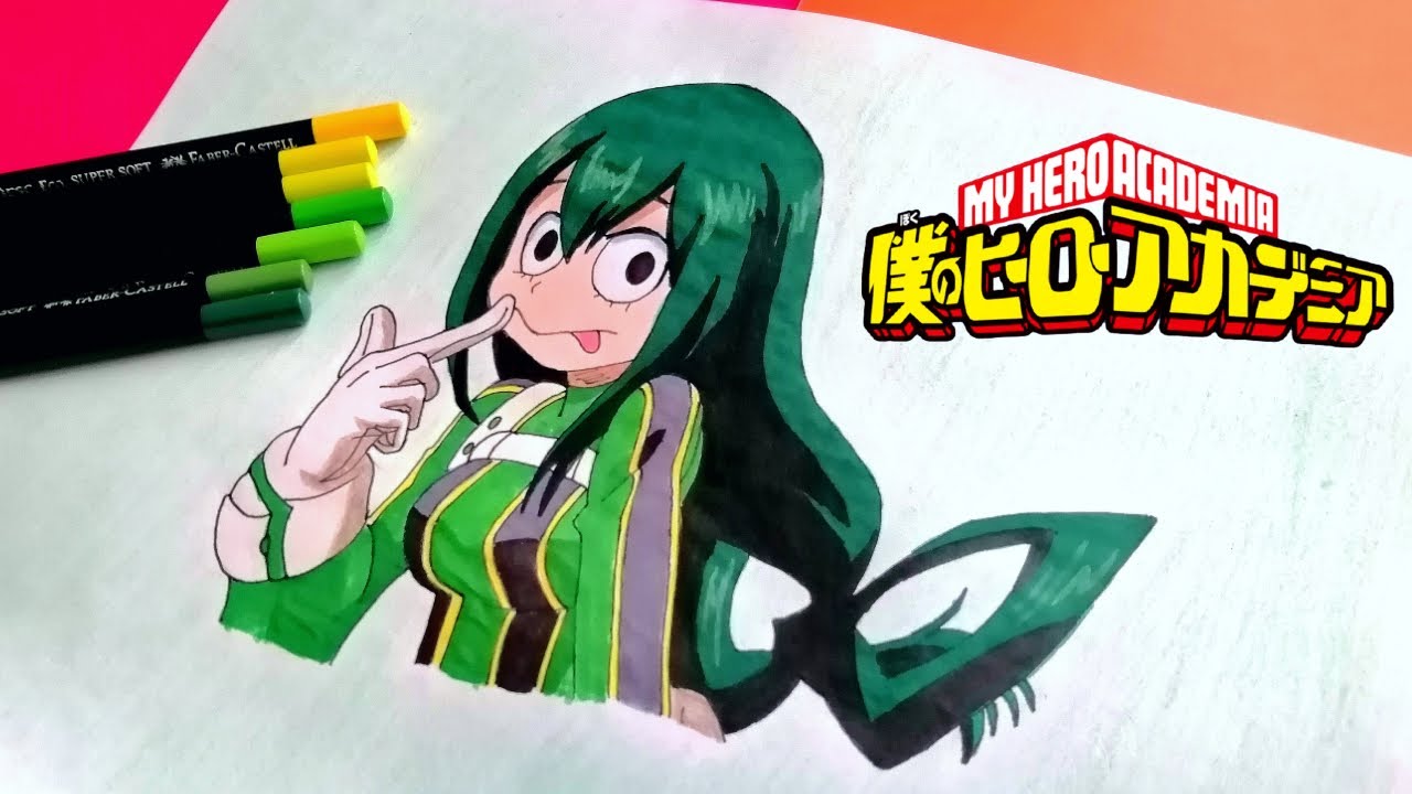 How to draw easy Froppy (Tsuyu Asui) - My hero academia (僕のヒーローアカデミア ...