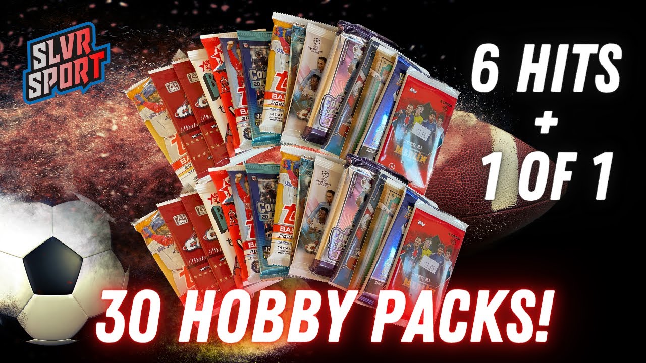 6 HITS! Ripping 30 Random Hobby Packs! MLB-NFL-NHL-NBA and Soccer - YouTube