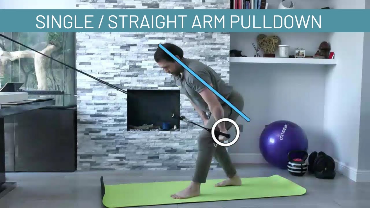 Single, straight arm pulldowns - YouTube