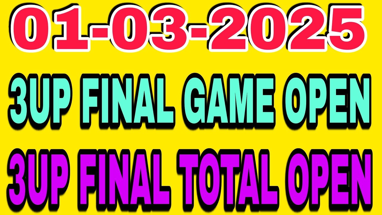 3UP NEW GAME PAPER OPEN 01-03-2025 | 3UP TOTAL PAPER OPEN থ্রি আপ গেম ...