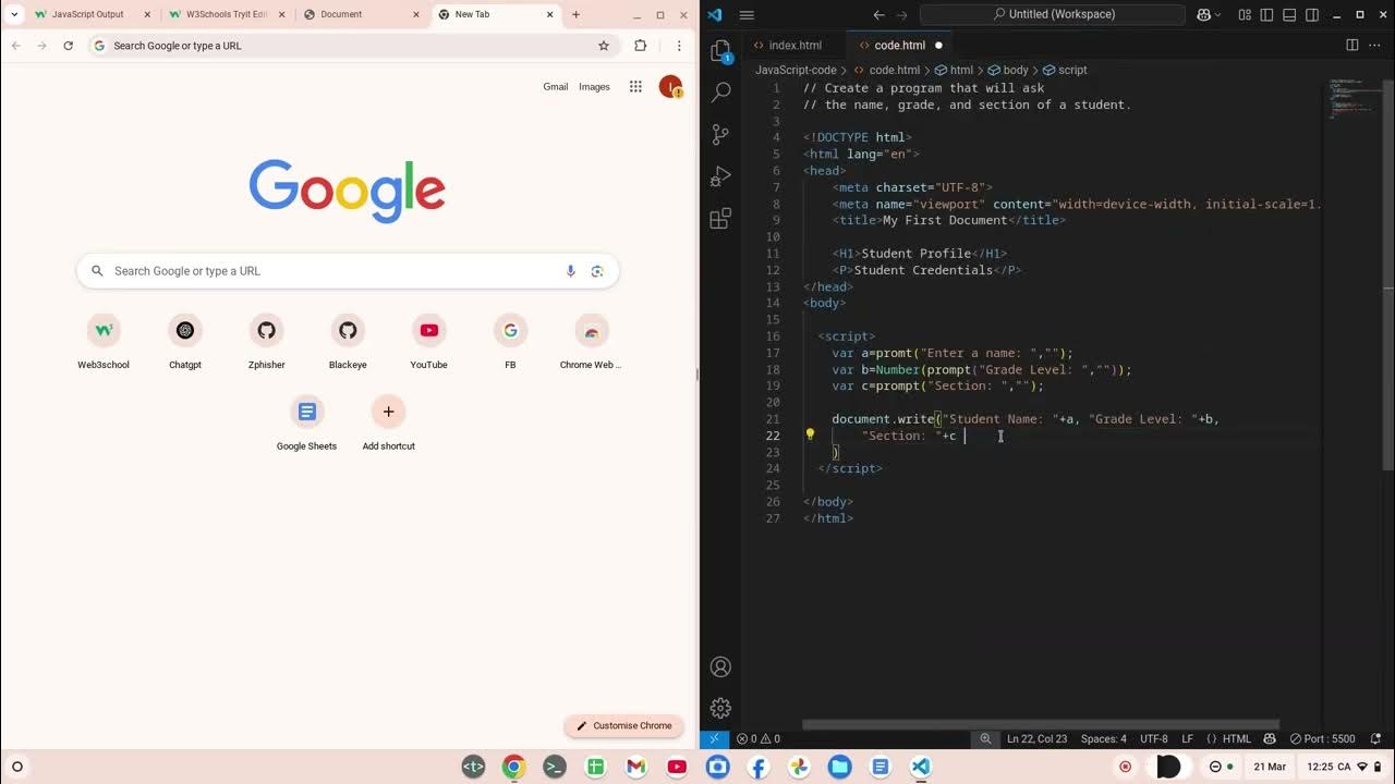 A simple JavaScript program that accept and display values #CodeEclipse - YouTube