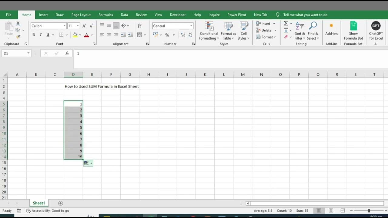How to use the SUM formula in Excel - YouTube