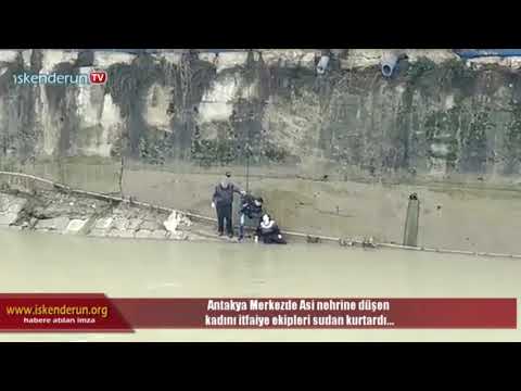 Asi nehrine düşen kadını itfaiye kurtardı!