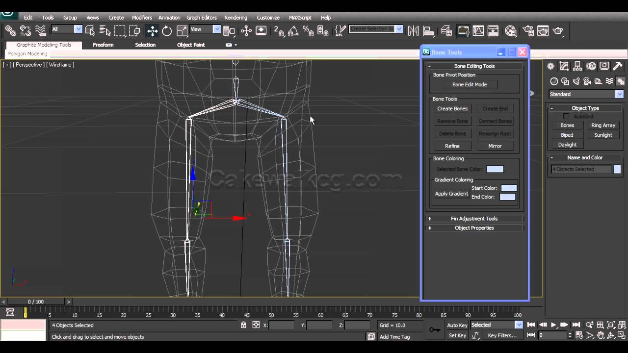 Rigging in 3ds Max Chapter 4 Creating Hip Bones & Creating IK Handle in ...