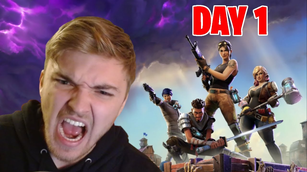 Playing FORTNITE Everyday until we WIN (Day 1) - YouTube