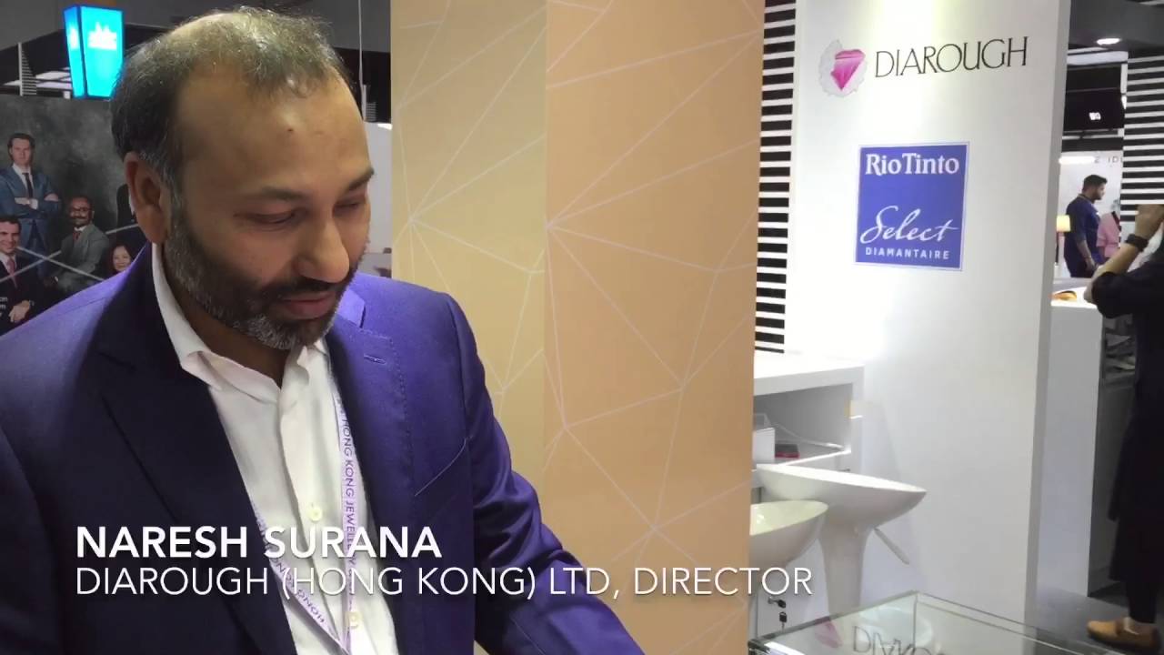 九月香港珠寶首飾展覽會Diarough (Hong Kong) Ltd董事Naresh Surana及力拓(Rio Tinto)大中華地區總監 ...
