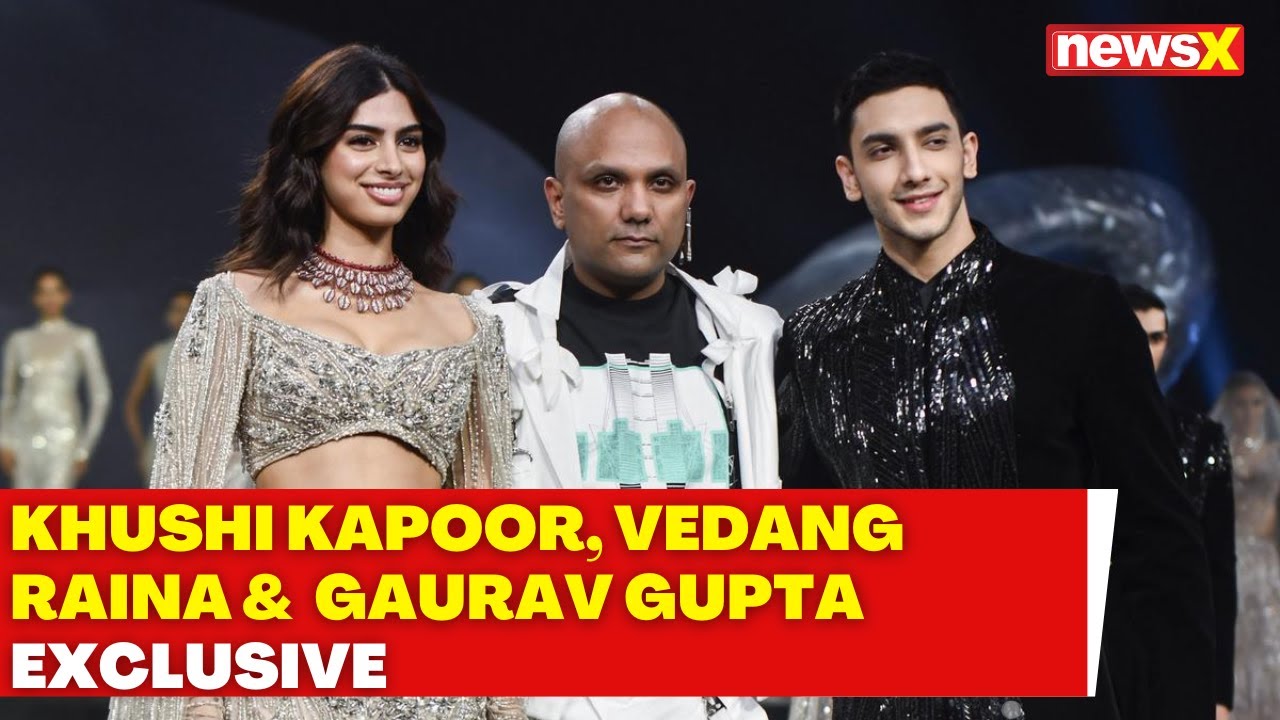 Actors Khushi Kapoor, Vedang Raina & Designer Gaurav Gupta | India ...