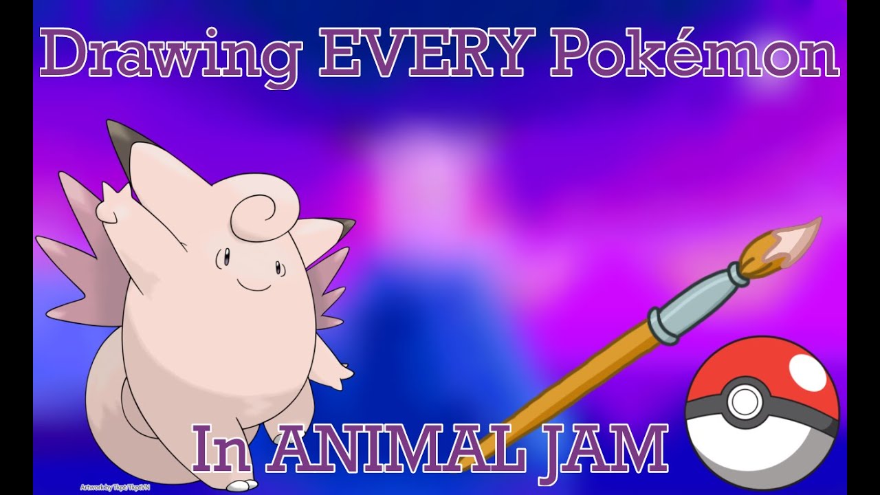 Drawing Clefable In ANIMAL JAM l Speedpaint I - YouTube