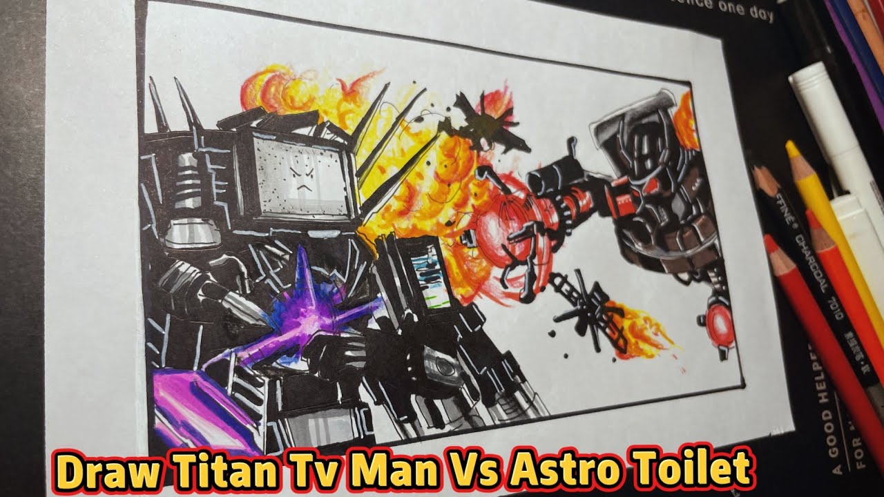 How To Draw TITAN TV MAN VS ASTRO TOILET \ Drawing Skibidi Toilet 77 ...
