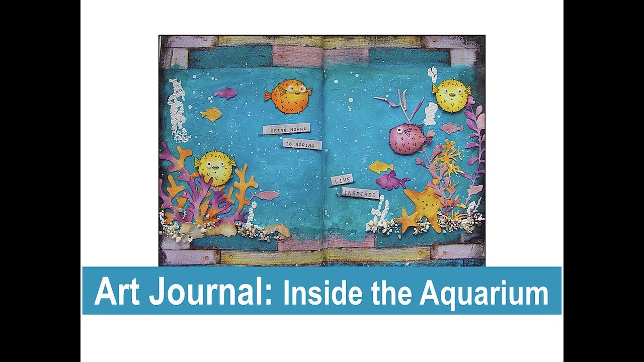 Art Journal: Inside the Aquarium (Mixed media layout with napkins ...
