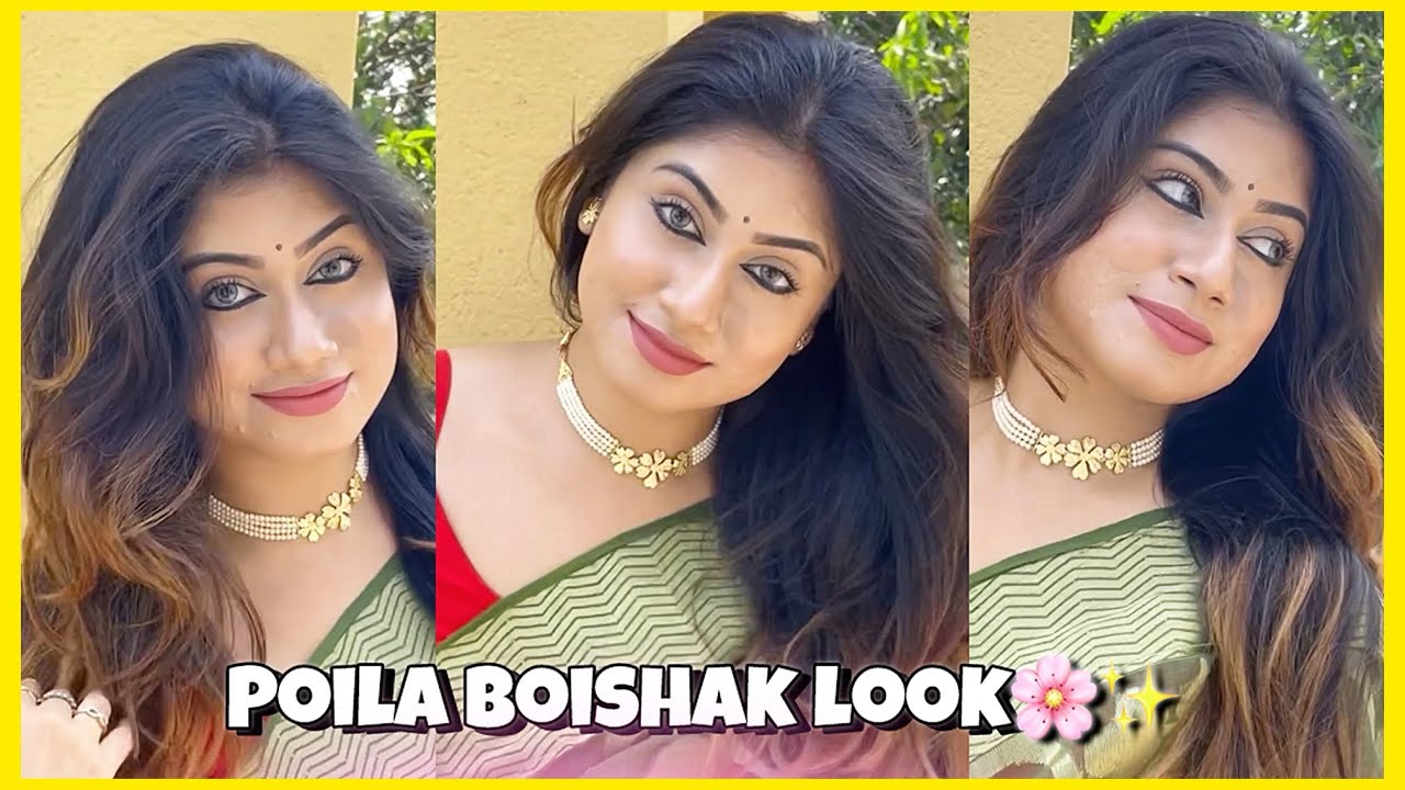 😍Poila boishak makeup look 2025 🌸 / special bengali look/ Sustava Roy ...