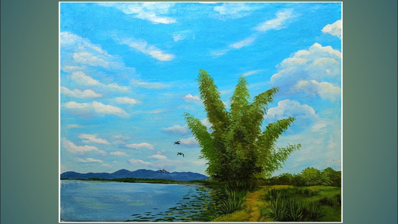 How to Paint Natural Scenery Painting / Natural Scenery Painting With ...