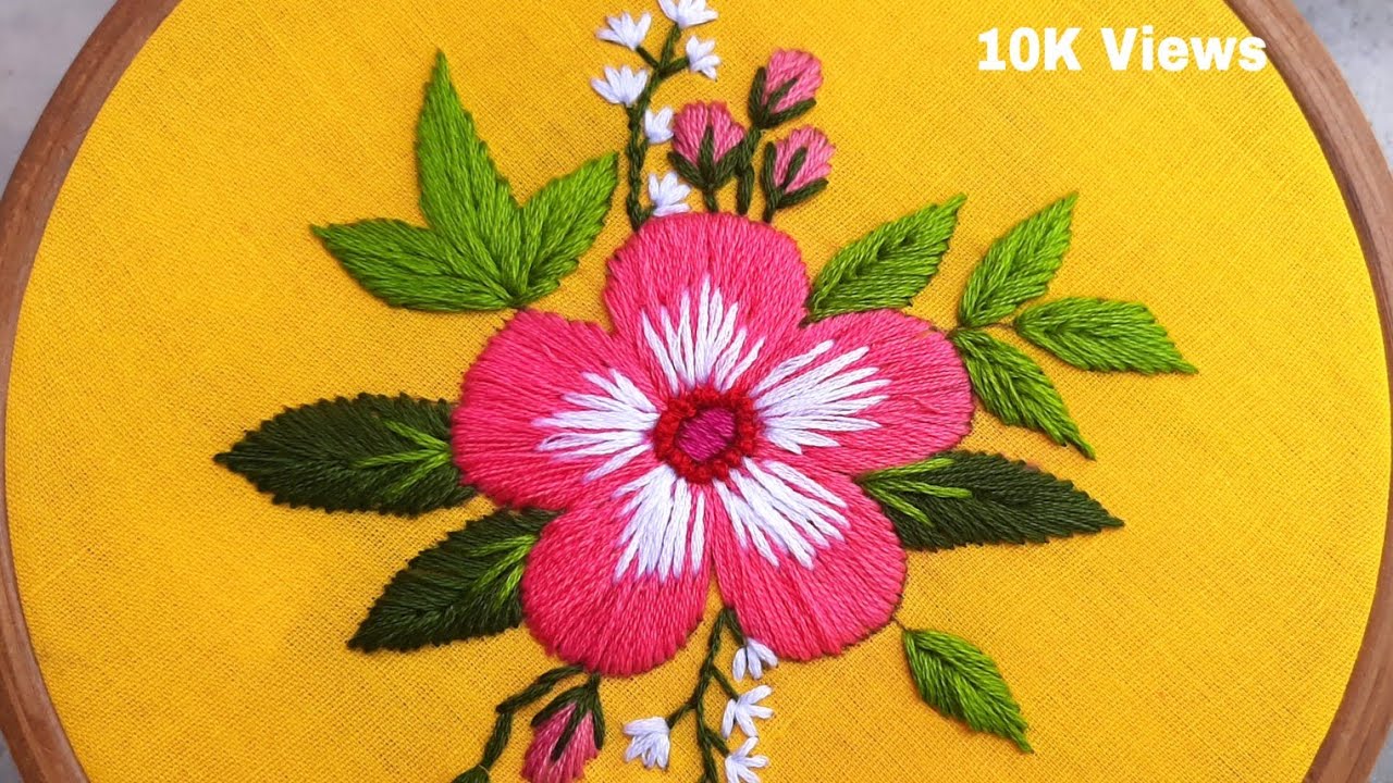 Satin Stitch Tutorial | Flower Hand Embroidery |Satin Flower Design ...