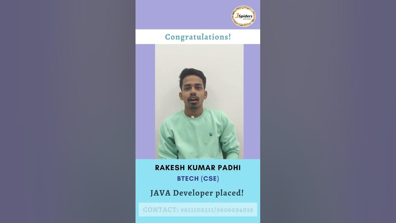 Student Successfully Placed | Java Full Stack Development | Jspiders Marathahalli | Rakesh Kumar ...